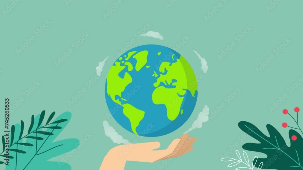 Vidéo Stock Happy Earth Day Animated Video Motion Graphics. Happy Earth ...