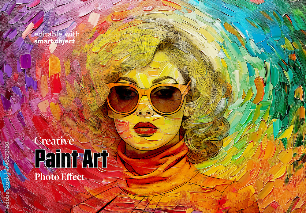 Creative Paint Art Effect. Some Elements are Ai Generated Stock ...