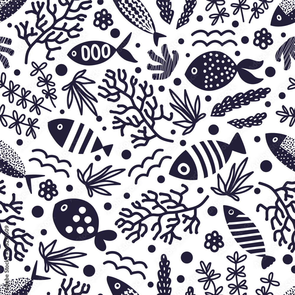 Cute fish. Kids background. Seamless pattern. Can be used in textile ...