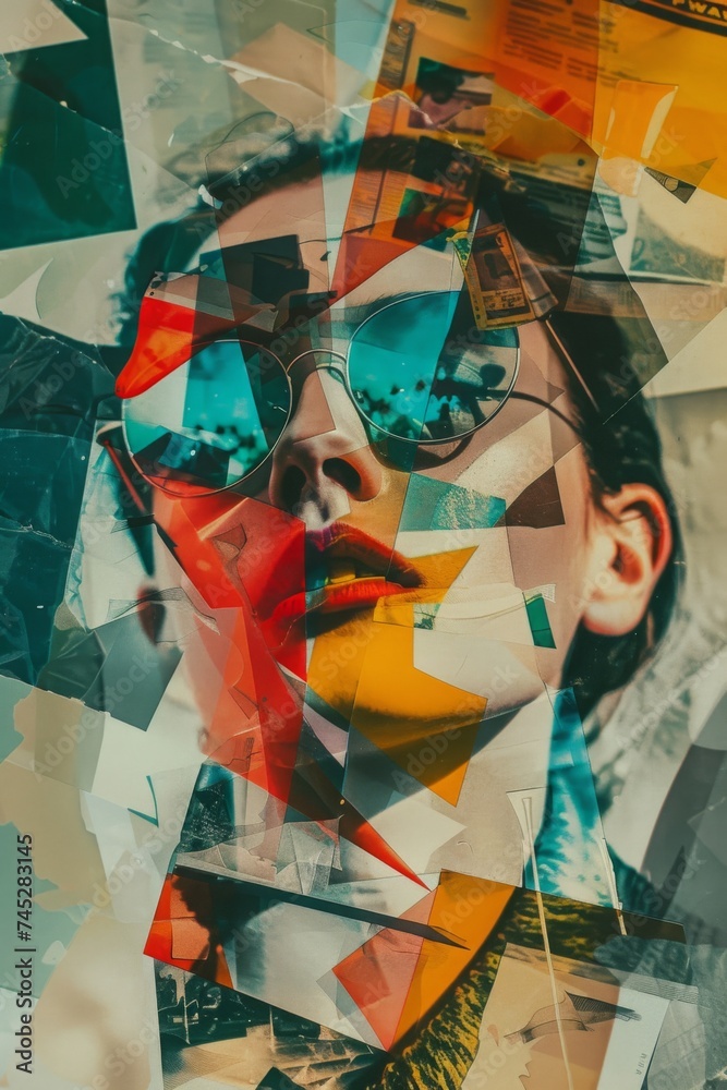 analog art collage from old magazines in vintage pop art style, home ...
