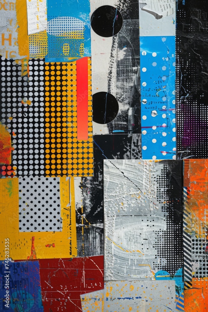 analog art collage from old magazines in vintage pop art style, home ...