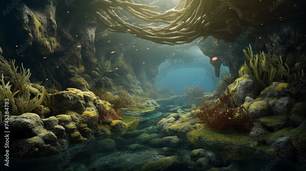Vibrant underwater scene of a coral reef in the Red Sea, teeming with ...