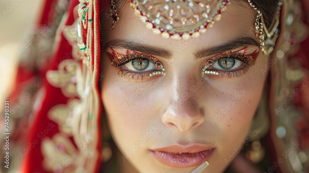 elegant Turkish model in traditional attire, a stunning portrayal of ...