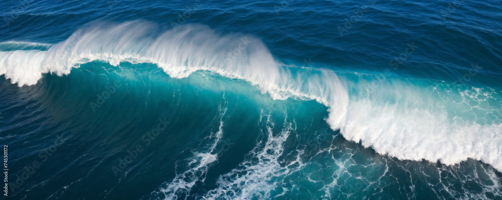 The majestic beauty of the ocean as viewed from a drone, showing the ...
