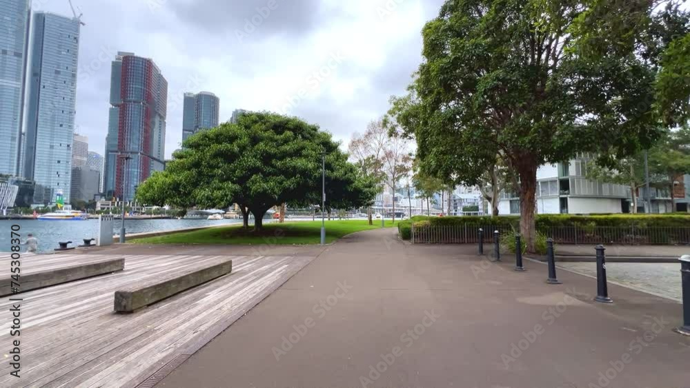 Panorama view of Sydney Harbour and City Skyline of Darling Harbour and ...