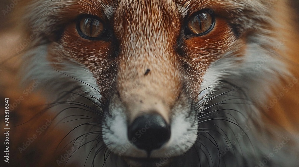 capturing the beauty of a red fox face closeup in the forest Stock ...