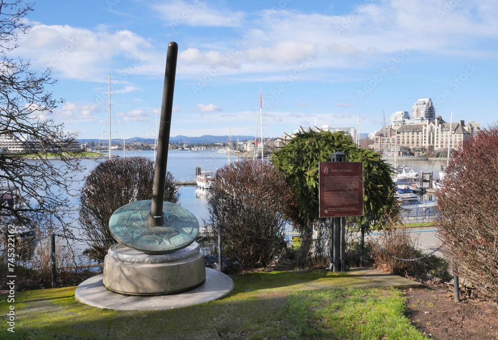 One of the seven Spindle Whorl historical markers in Wharf Street near ...