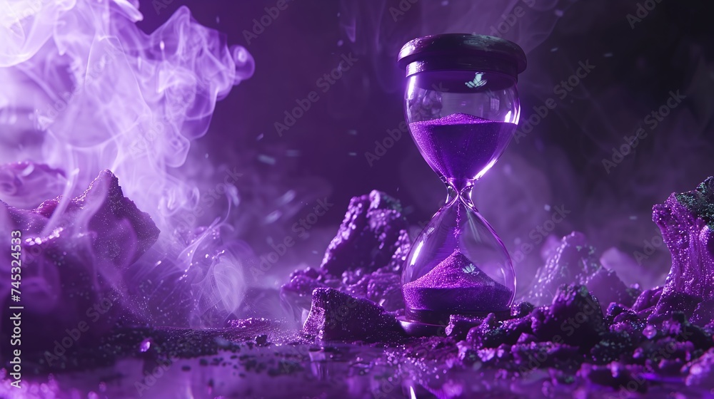 Foto de observing ash wednesday with a symbolic purple hourglass and ...