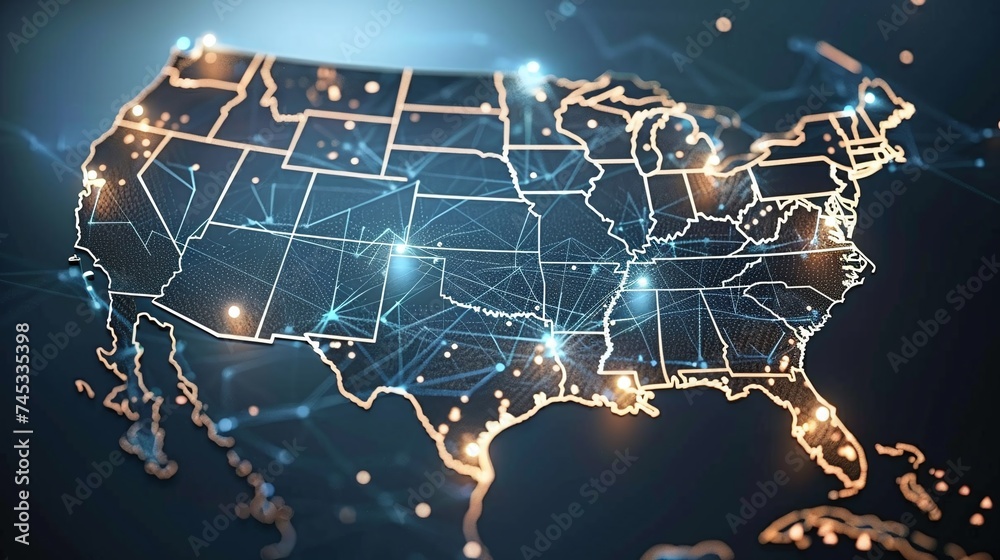 interconnected world depicted through digital networking and global ...