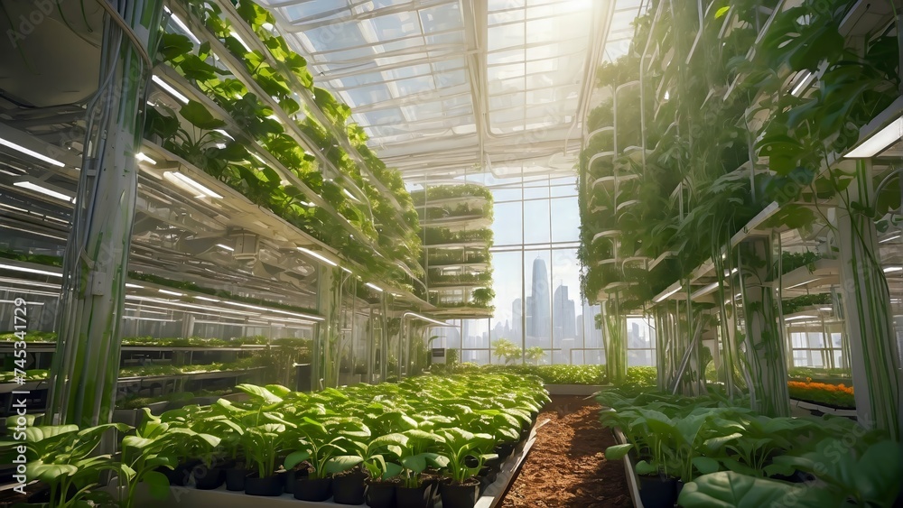 Vertical Farming and Hydroponics. Towering Skyscrapers Transformed into ...