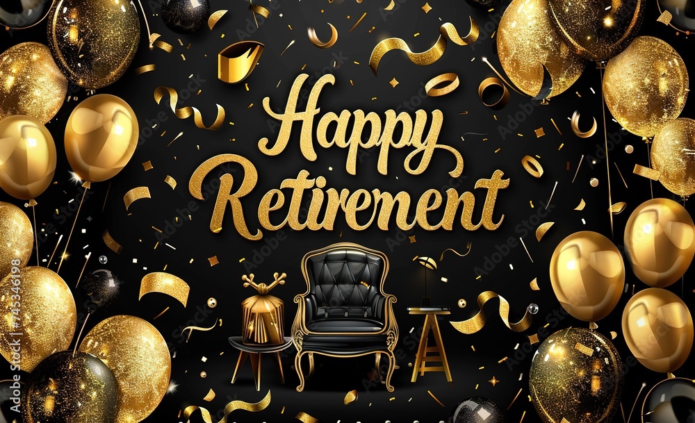 "Happy Retirement" message. Elegant invitation card. Perfect for a ...