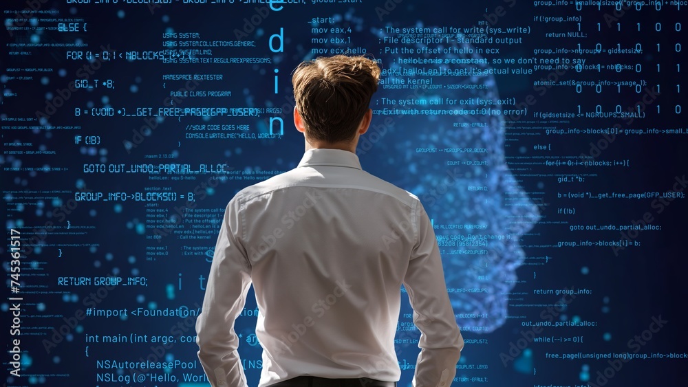Young Male Programmer Engaged in AI Engineering: Analyzing Software ...