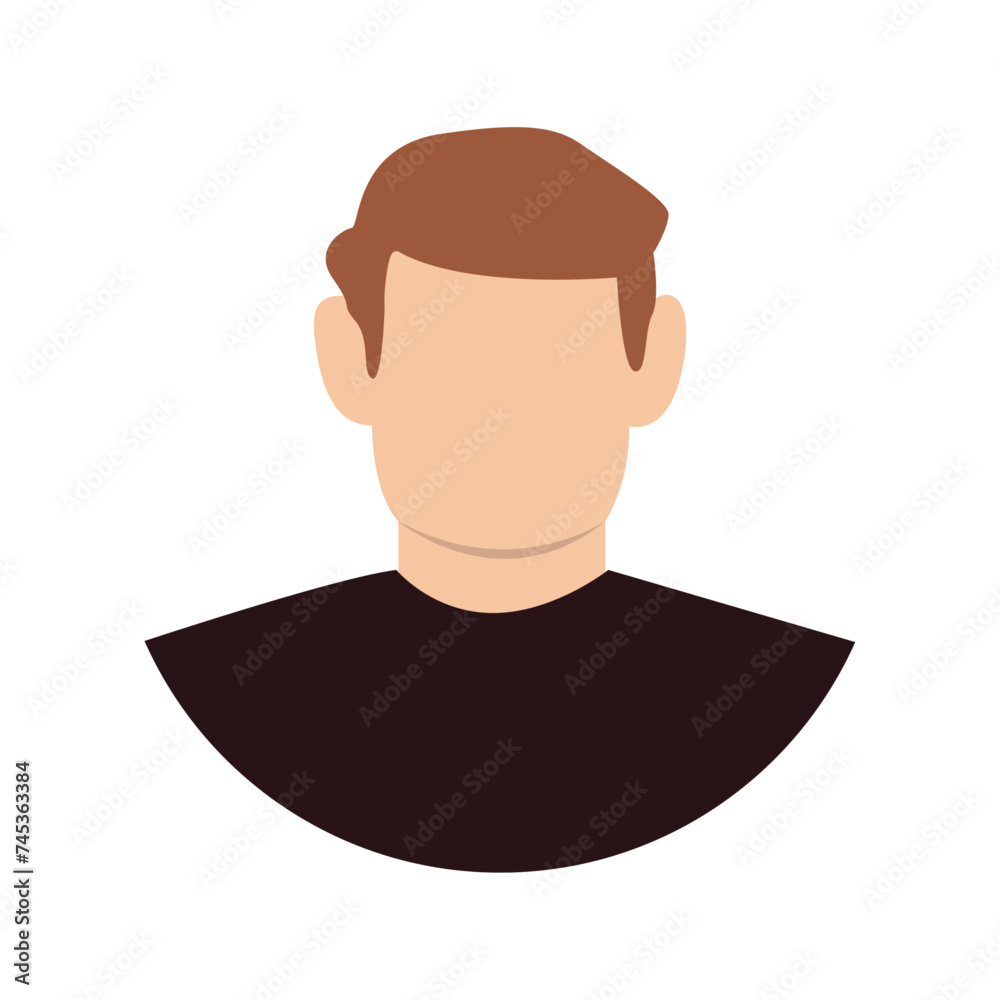 Vector flat illustration. Fashionable profile of a man. Avatar, user ...