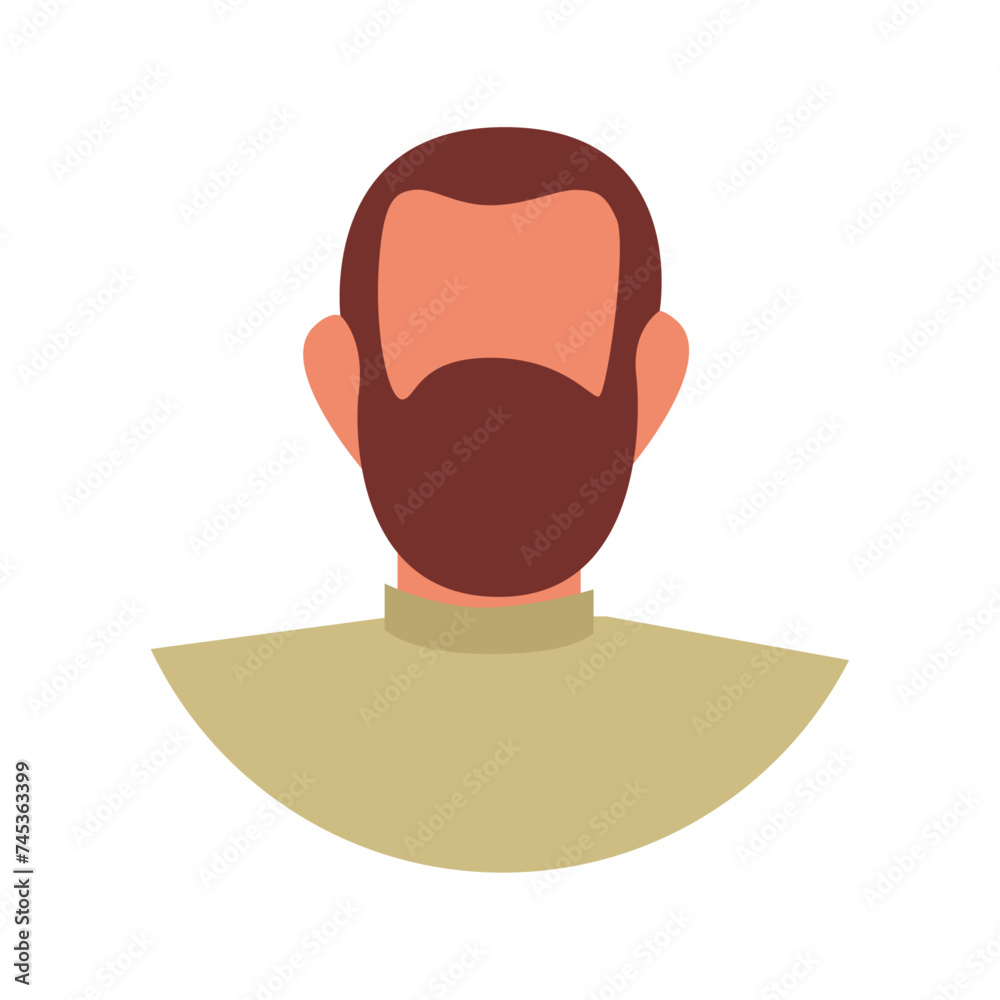 Vector flat illustration. Fashionable profile of a man. Avatar, user ...