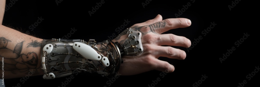 Tattooed Arm with Robot Prosthesis - A blend of human tattoos and ...