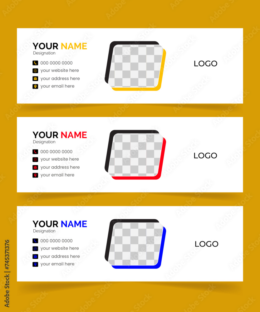 Modern creative email signature design or email footer template, Clean ...