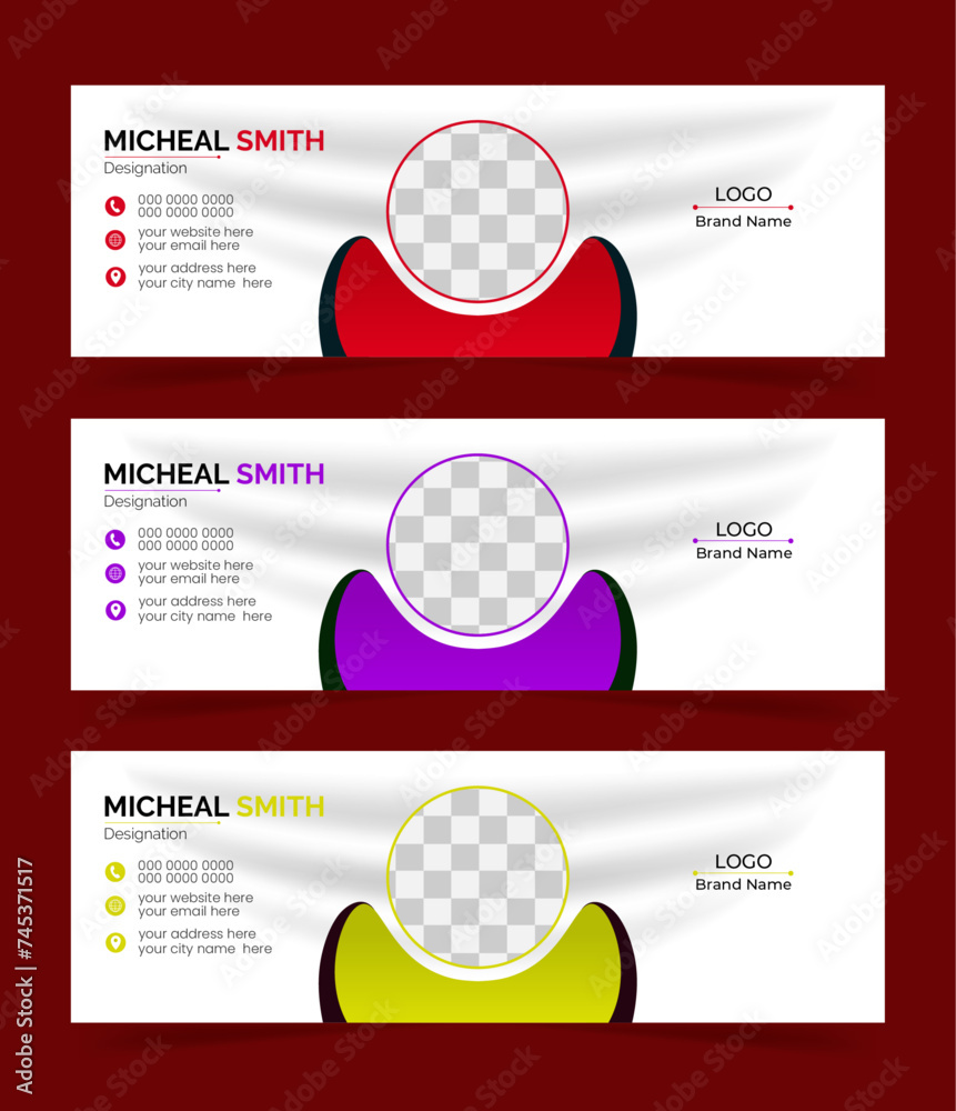 Clean and simple email signature template or email footer and personal ...