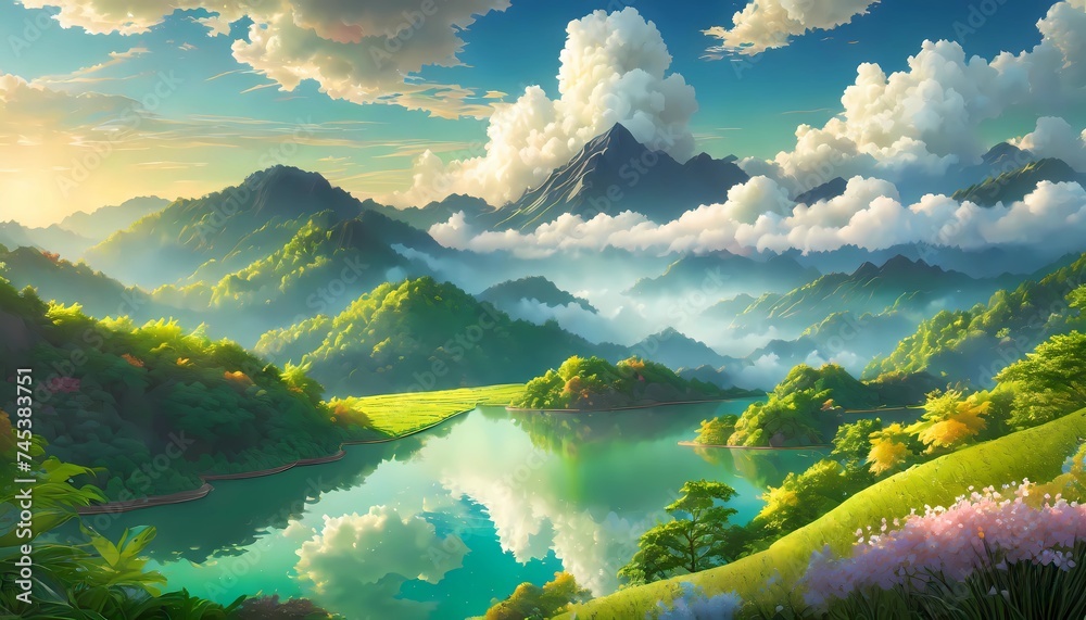 Digital art collection featuring vibrant and detailed scenes that blend ...