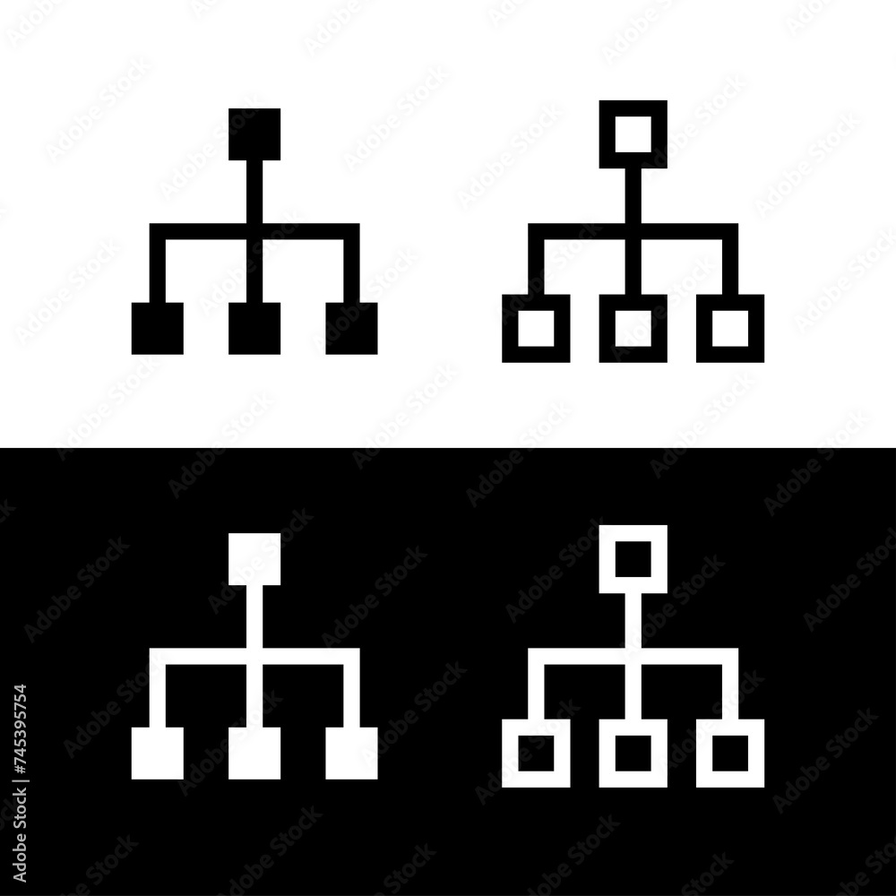 Hierarchy, structure or chain of elements icon. Control pyramid ...