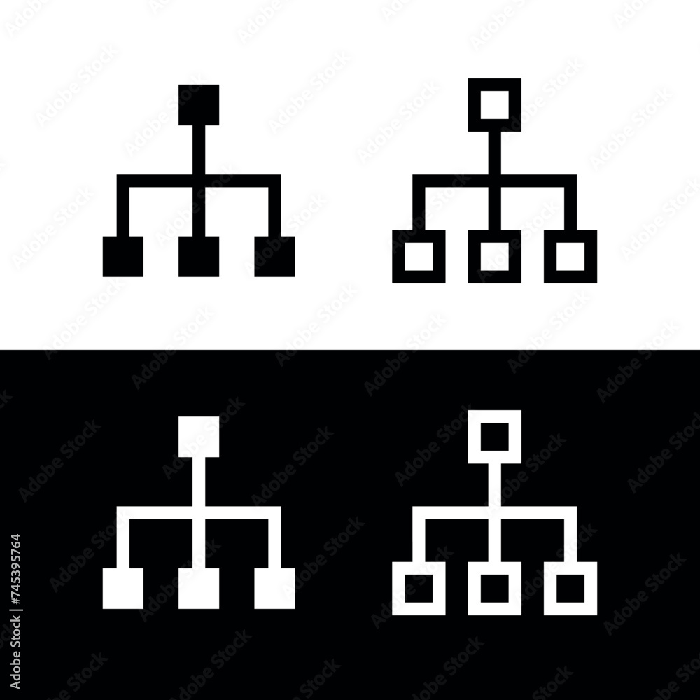 Hierarchy, structure or chain of elements icon. Control pyramid ...