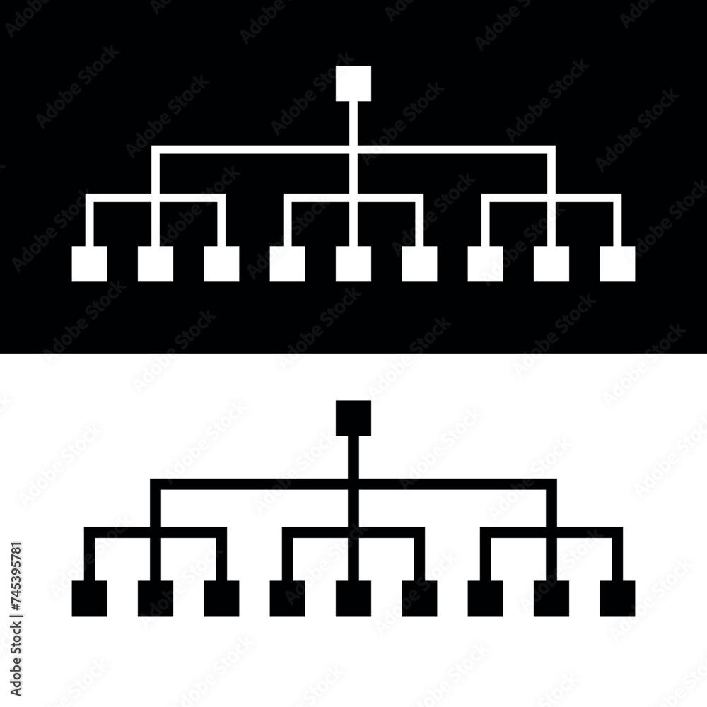 Hierarchy, structure or chain of elements icon. Control pyramid ...