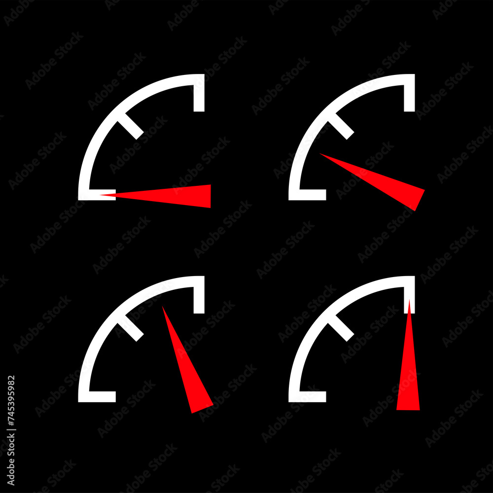 Icon pressure gauge, tachometer or speedometer. The dial of a device ...
