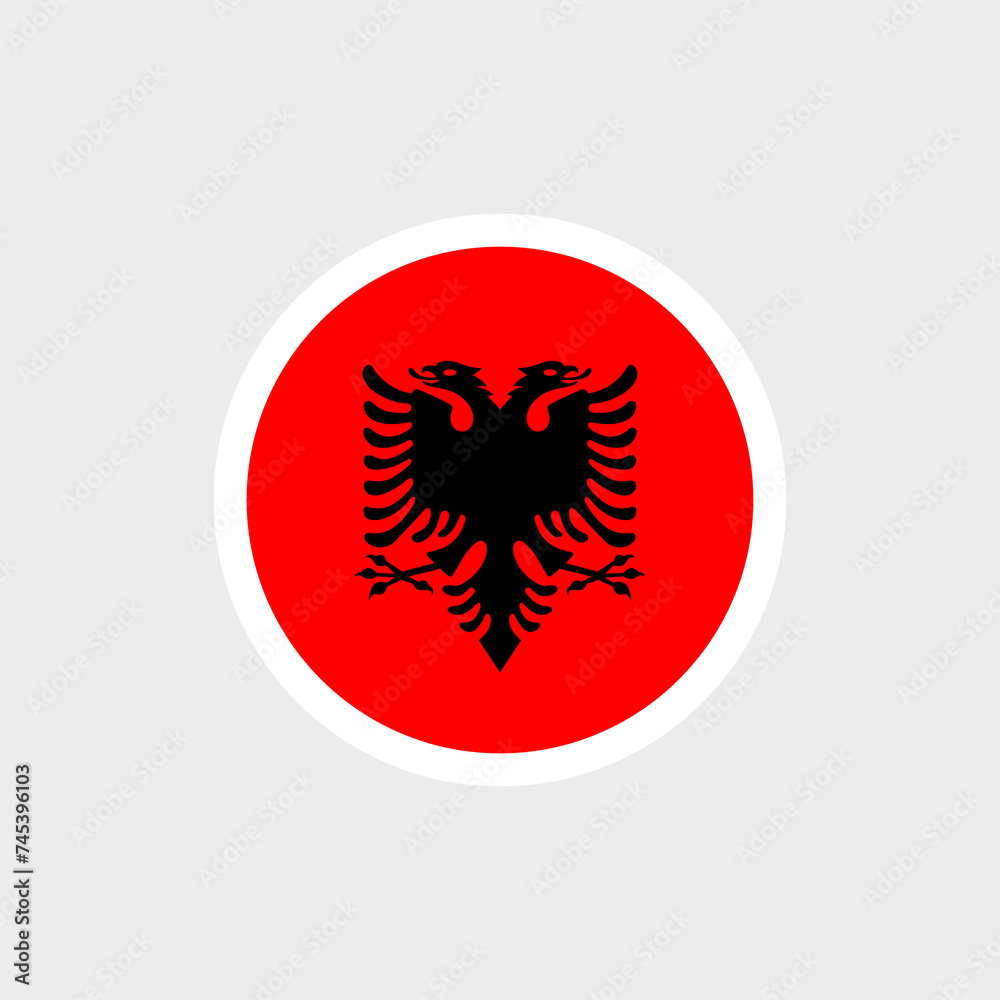 Flag of Albania. Albanian red flag with a double-headed eagle in the ...
