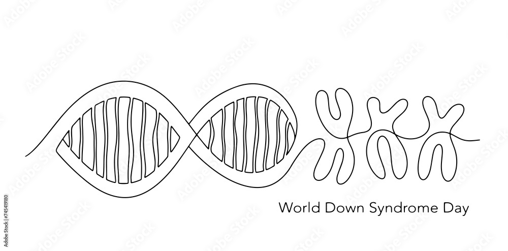 DNA. Trisomy. Down syndrome. Genetics Stock Vector | Adobe Stock