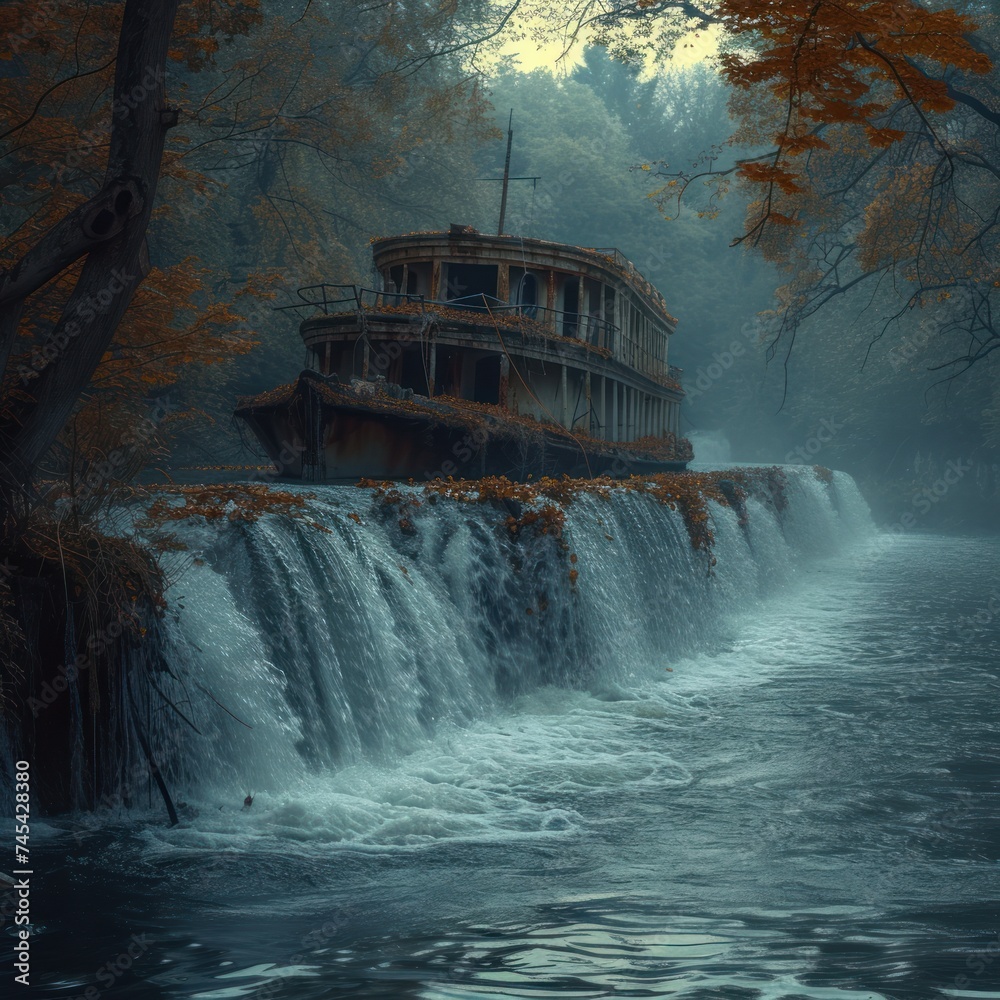 The mystery of an old and damaged cruise ship stranded between ...