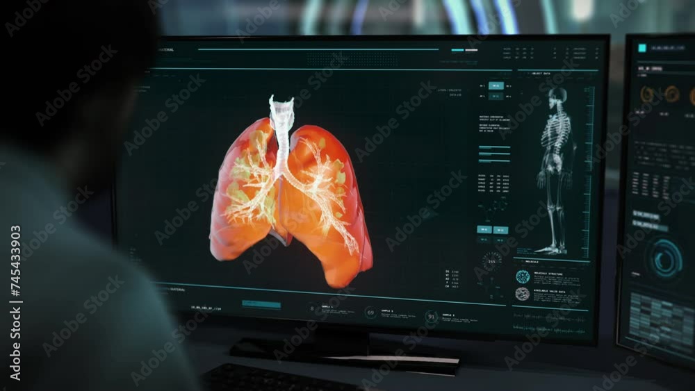 Vidéo Stock Infected Patients Lung Organ Disease Diagnosis By Mri ...