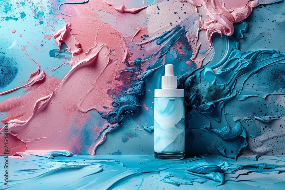 Facial using skin care cream. Skincare treatment products: model lotion ...