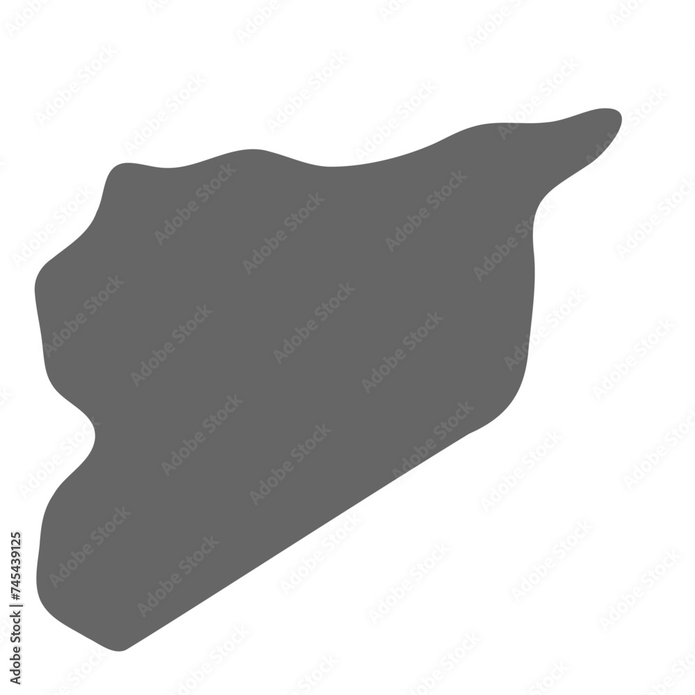 Syria country simplified map. Grey stylish smooth map. Vector icons ...