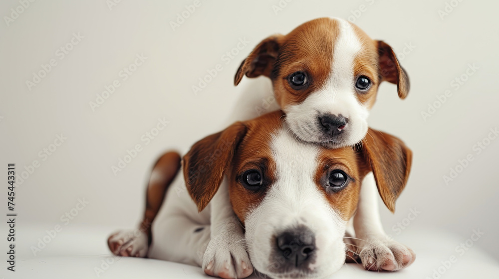 cute snoopy puppy black and white, dad dog and baby puppy love bonding ...