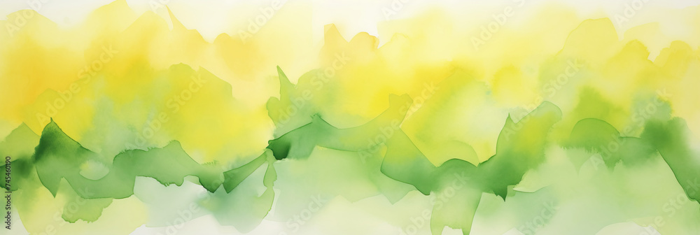 Yellow and Green Gradient Watercolor Painting Wallpaper. Explore the ...