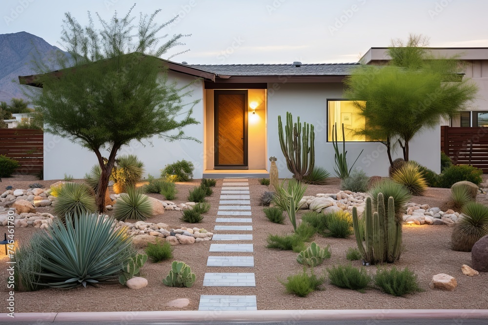 Minimalist Desert Landscape Transformation: Front Yard Oasis with ...