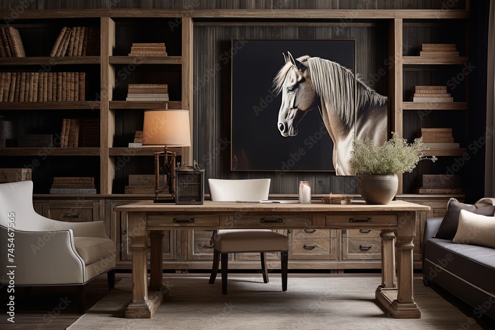 Rustic Revival: Equestrian Home Office Decors Featuring Barn Woods and ...