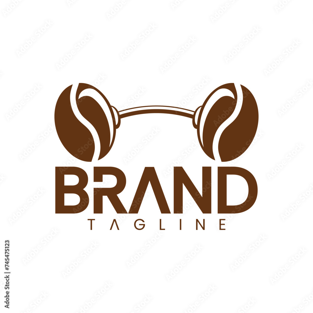 vector logo of gym coffee bean Stock Vector | Adobe Stock