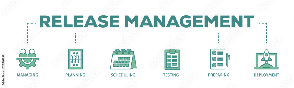 Release management banner web icon illustration concept with icon of ...