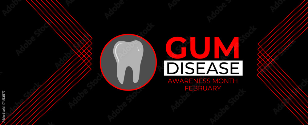 February Gum Disease Awareness Month. vector illustration isolated on ...