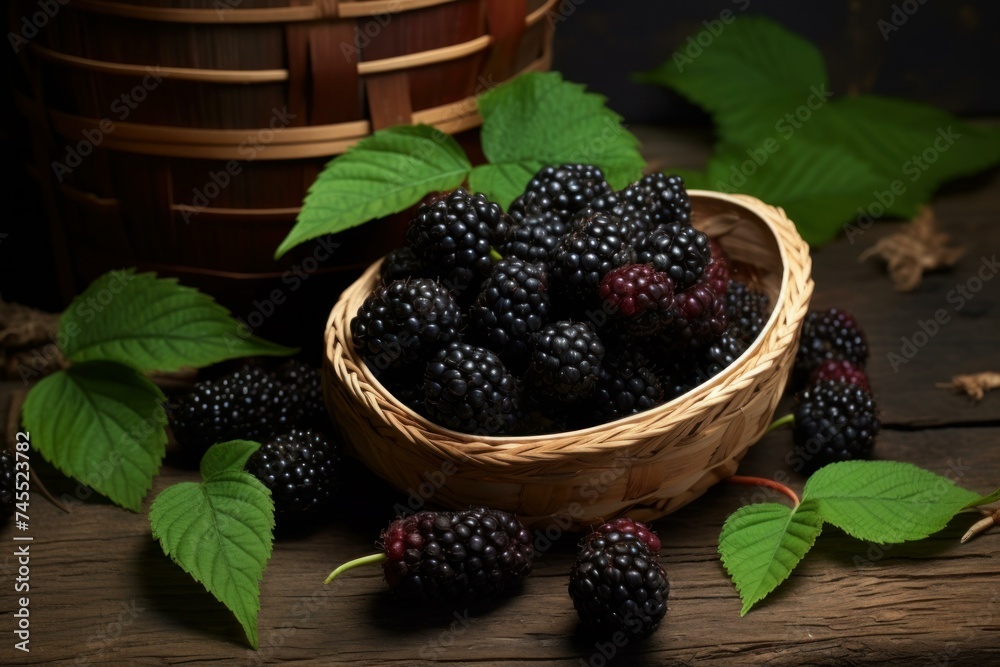 Nutritious Organic mulberry. Health dessert food. Generate Ai Stock ...