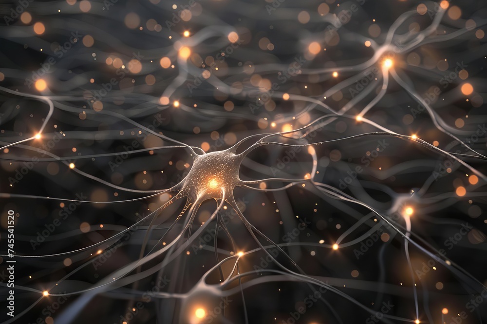 Ai neural network visualization Depicting complex connections and data ...