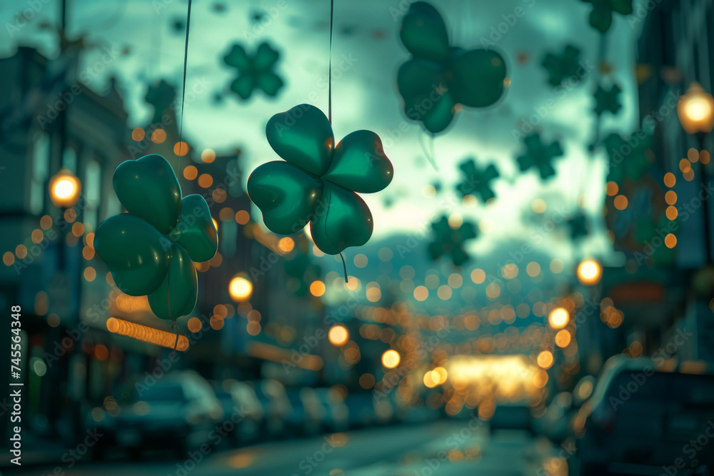 St. Patrick's Day Parade: Render large shamrock-shaped balloons ... St. Patrick's Day Parade: Render large shamrock-shaped balloons ...