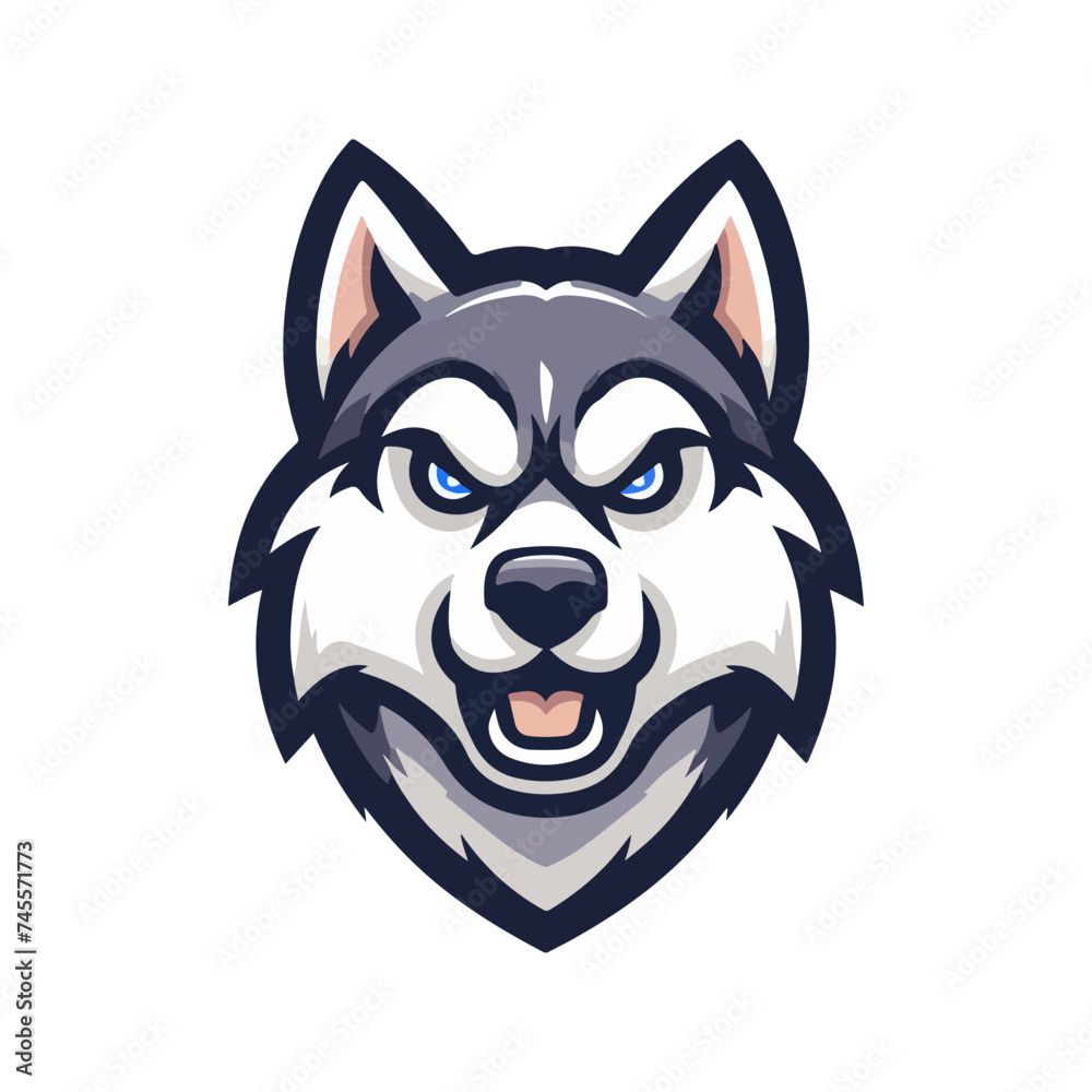 Sporty Angry Husky Mascot Logo Design Stock Vector | Adobe Stock