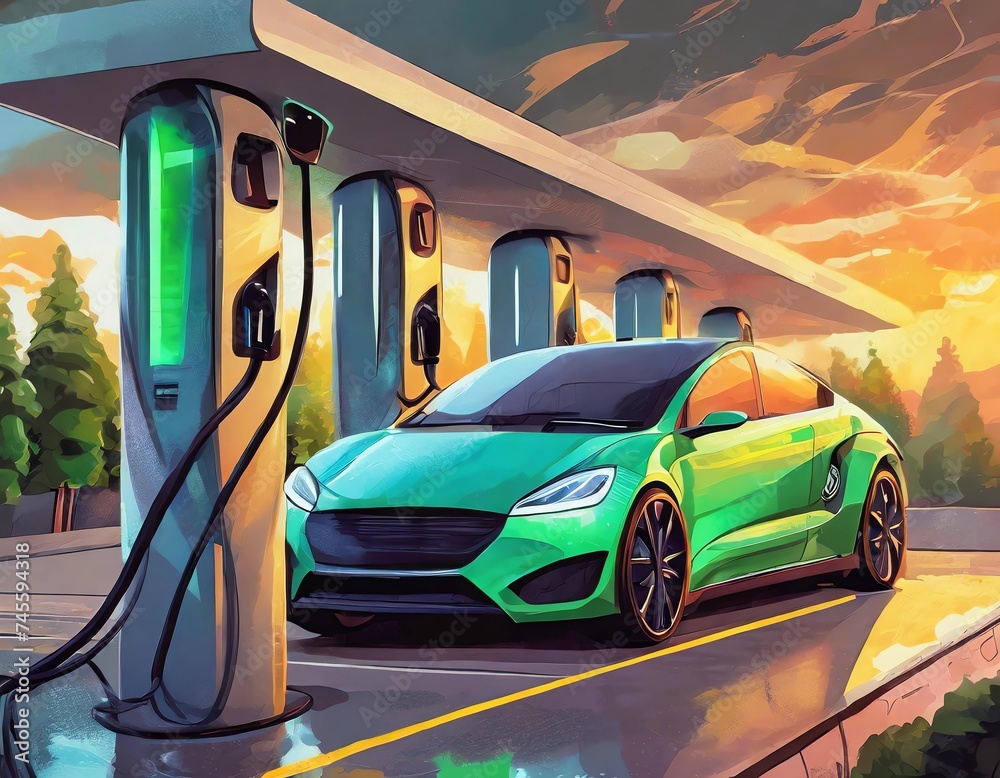 Electric Cars at Electric Vehicle (EV) Charging Stations - Trend and ...