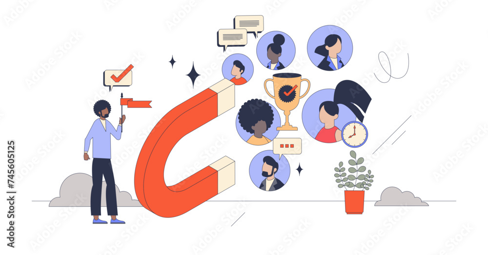 Employee retention strategies for loyal work team retro tiny person ...