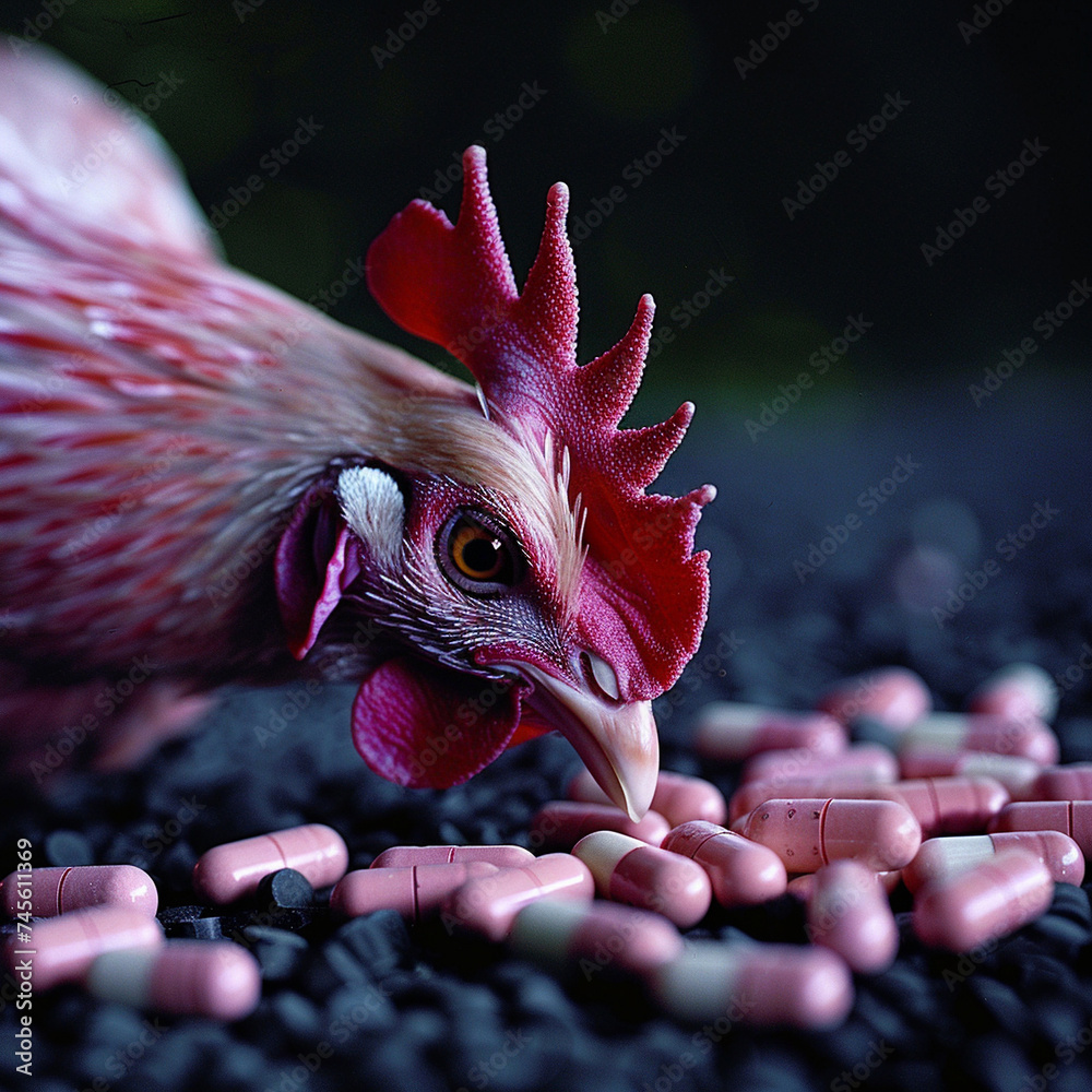 Antibiotic use in chicken farms. Sustainable chicken farming against ...