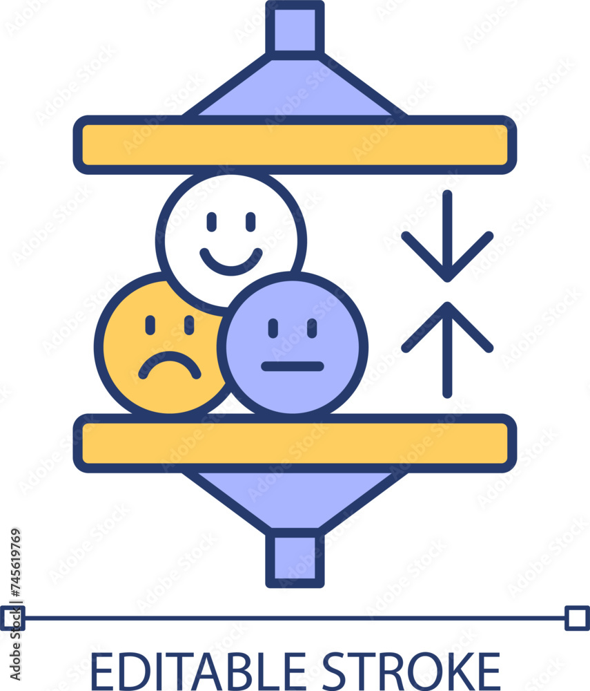 Emotions affective flattening RGB color icon. Schizophrenia symptom ...