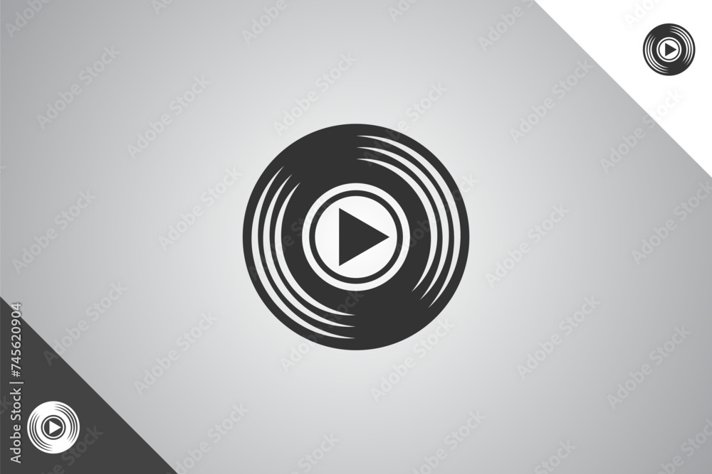 Vinyl disc logo. Minimal and modern logotype. Perfect logo for business related to band ...