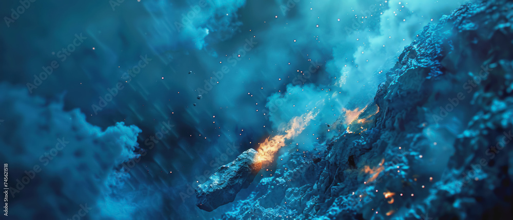 Asteroid Impact, Realistic rendering of a comet colliding with Earth ...