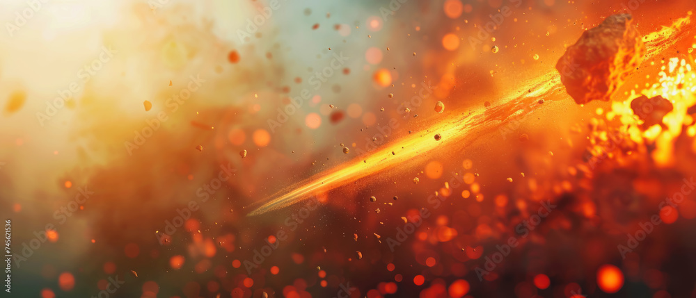 Asteroid Impact, Realistic rendering of a comet colliding with Earth ...